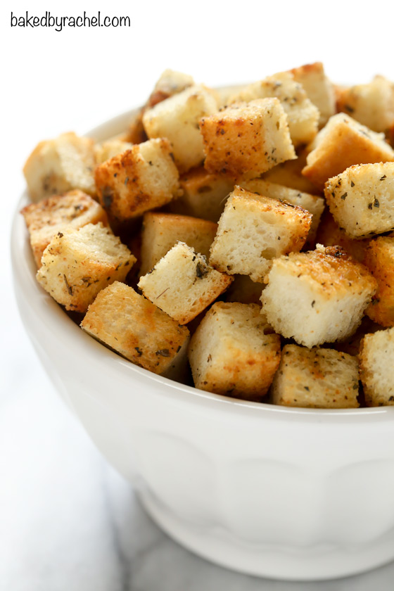 Homemade Garlic and Herb Croutons