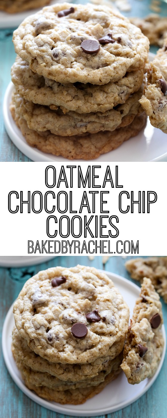 Soft and Chewy Oatmeal Chocolate Chip Cookies